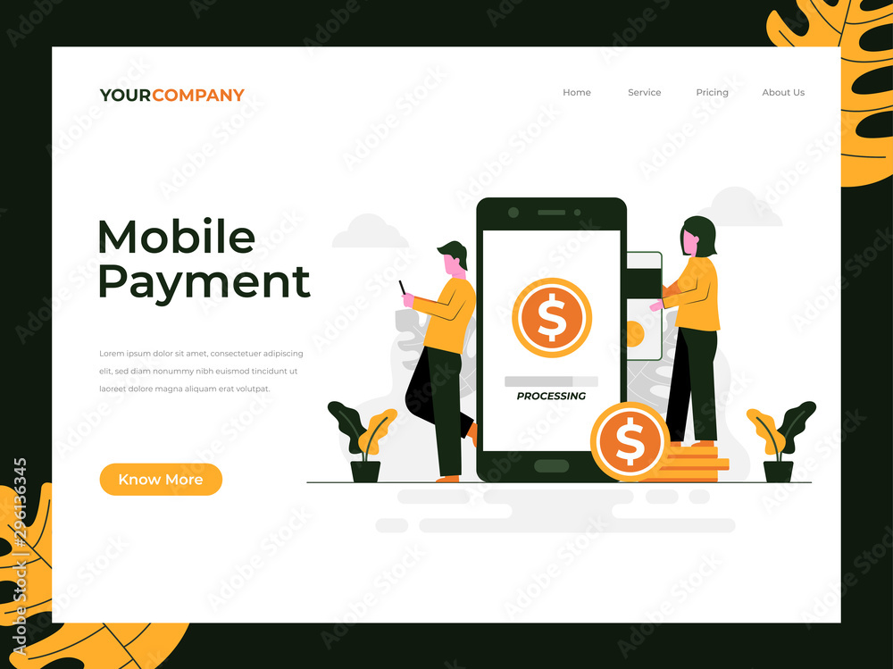 Online Mobile Payment flat vector illustration concept,can be used for landing page, ui, web ...