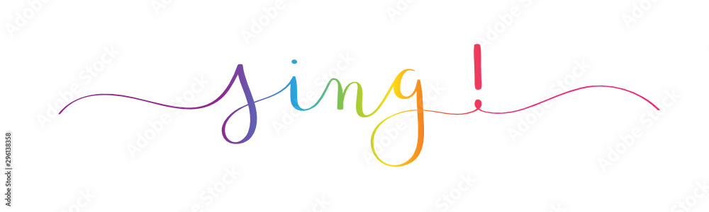 SING! vector brush calligraphy banner Stock Vector | Adobe Stock