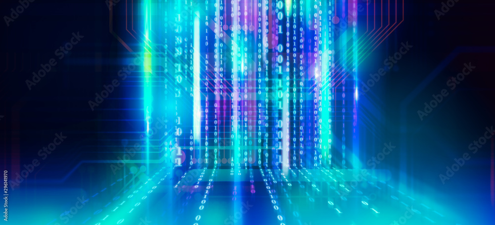 Blurry abstract 3d Rendering Abstract Background blue Network concept . Future ...