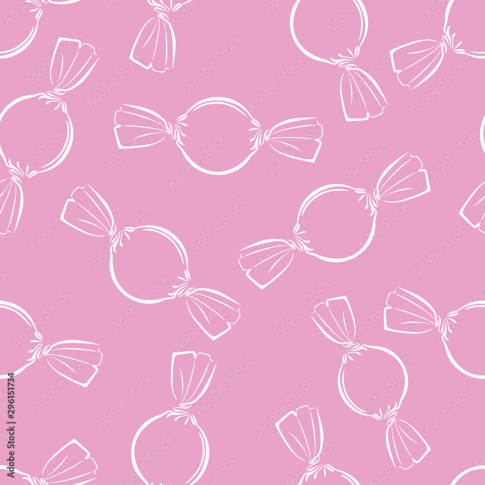 Candies seamless pattern on pink background. Vector simple illustration ...