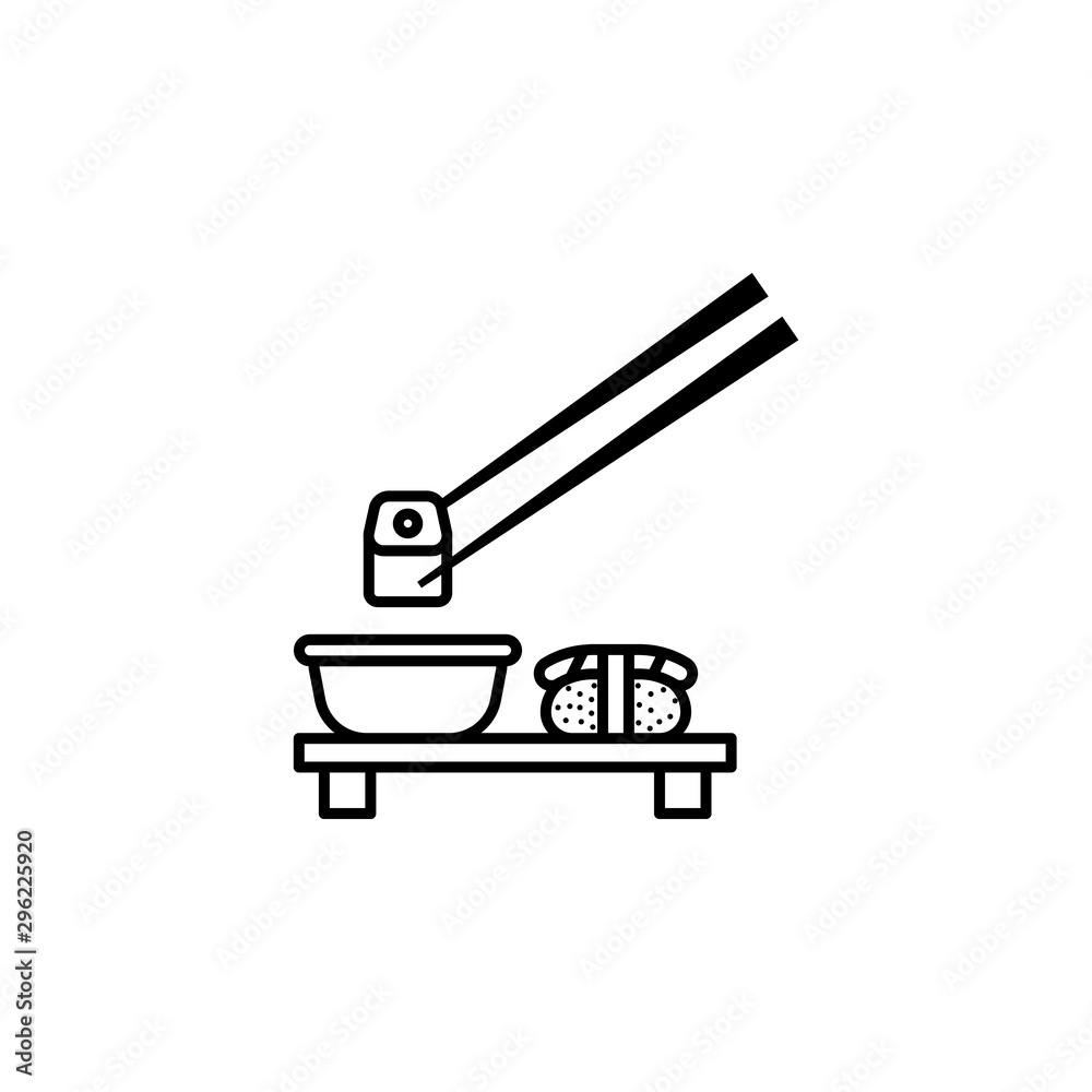 Sushi, salmon, fish, soy, sauce, maki, roll icon. Simple line, outline ...