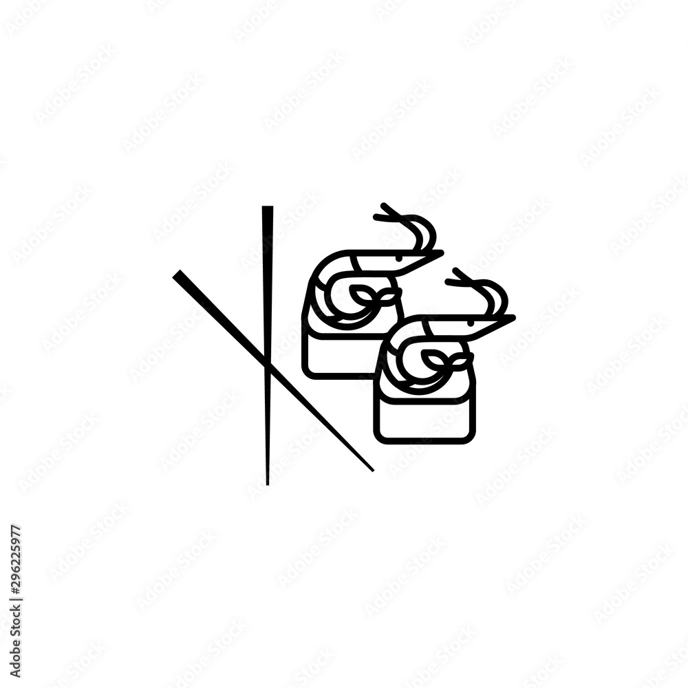 Vector de Stock Sushi, maki, hashi, shrimp icon. Simple line, outline ...