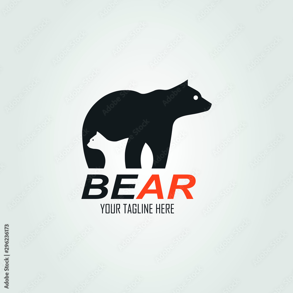 The negative space that forms two bears, mother and baby bear, bear ...