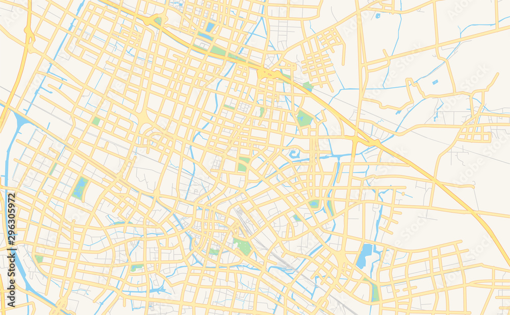 Printable street map of Changzhou, China Stock Vector | Adobe Stock