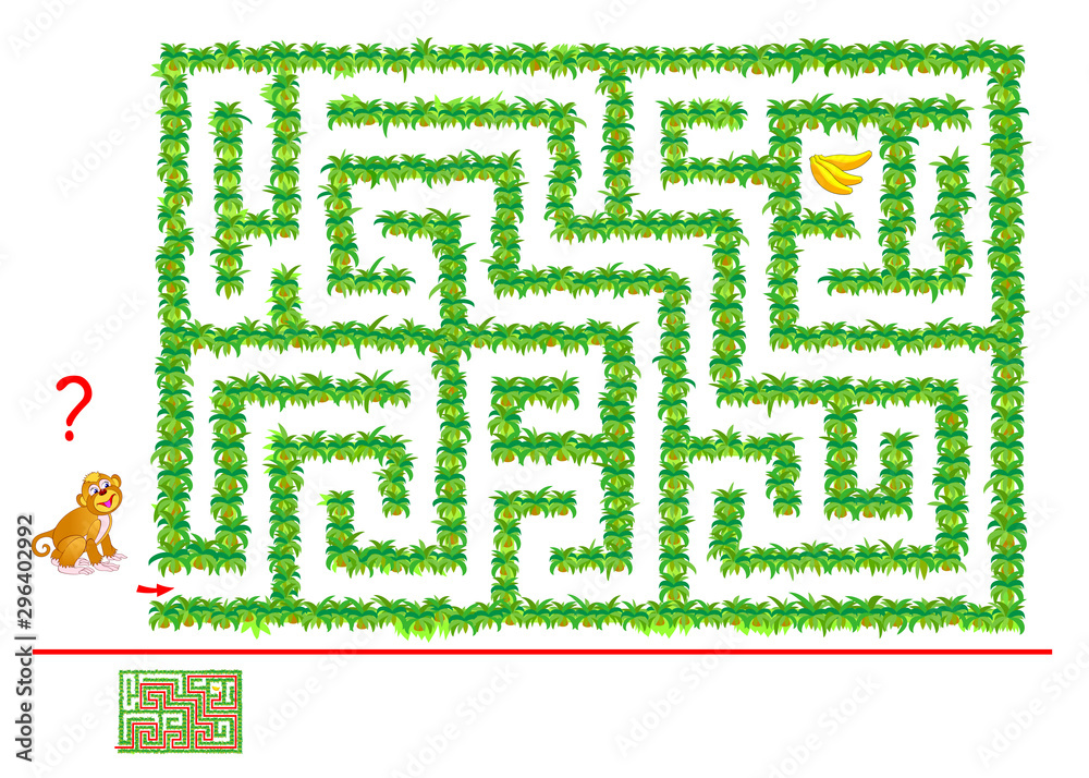 Logical puzzle game with labyrinth for children and adults. Help the ...