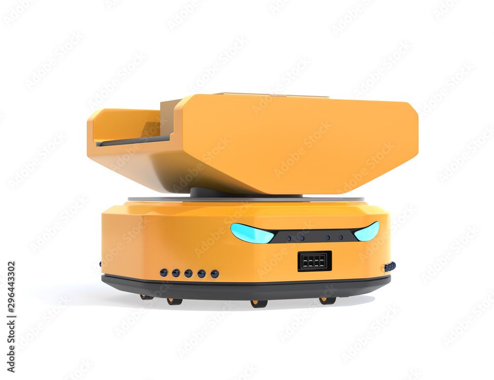 AMR (Autonomous Mobile Robot) isolated on white background. Warehouse ...