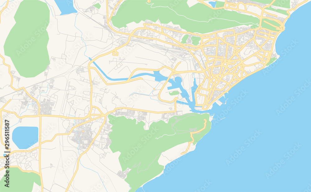 Printable street map of Visakhapatnam, India Stock Vector | Adobe Stock