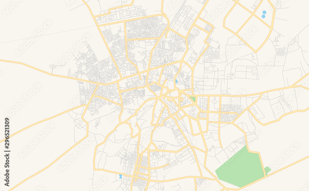Printable street map of Bikaner, India Stock Vector | Adobe Stock