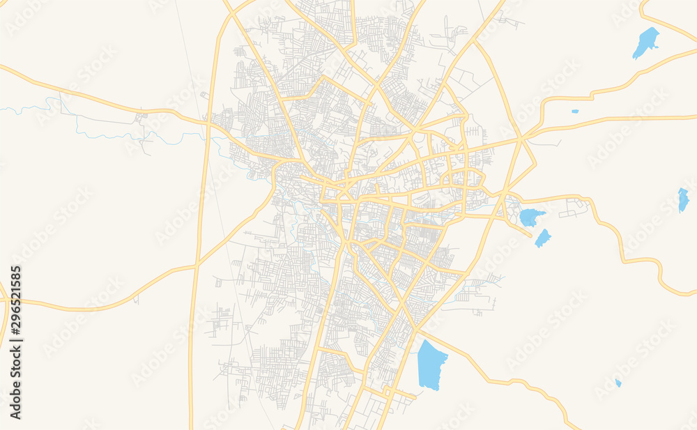Printable street map of Amravati, India Stock Vector | Adobe Stock
