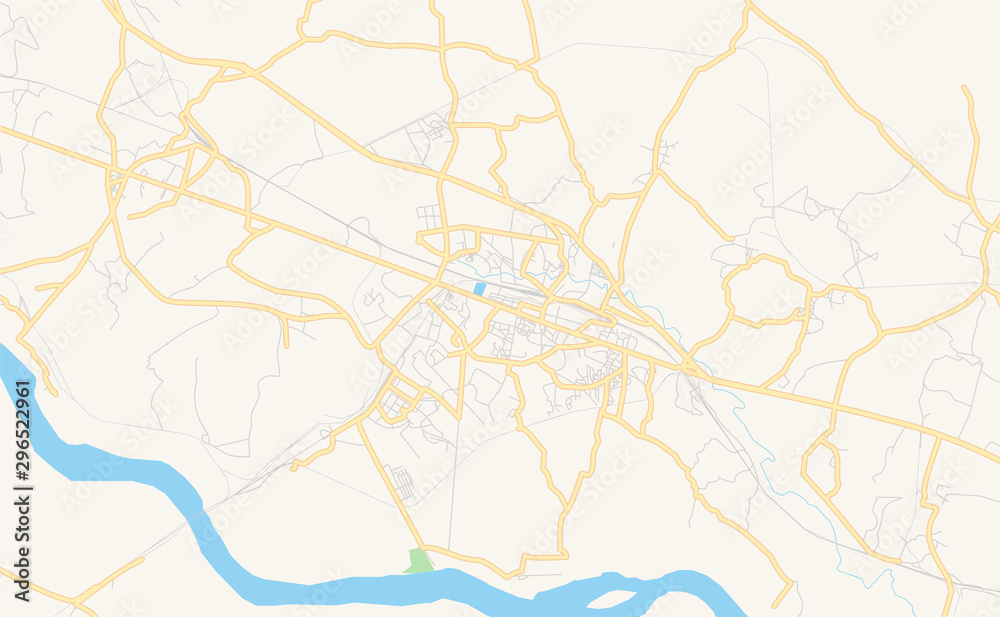 Printable street map of Asansol, India Stock Vector | Adobe Stock