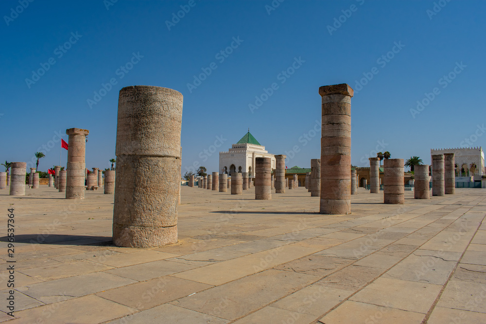 Hassan Tower in Rabat Morocco, Mosque and Mausoleum of Mohammed V ...
