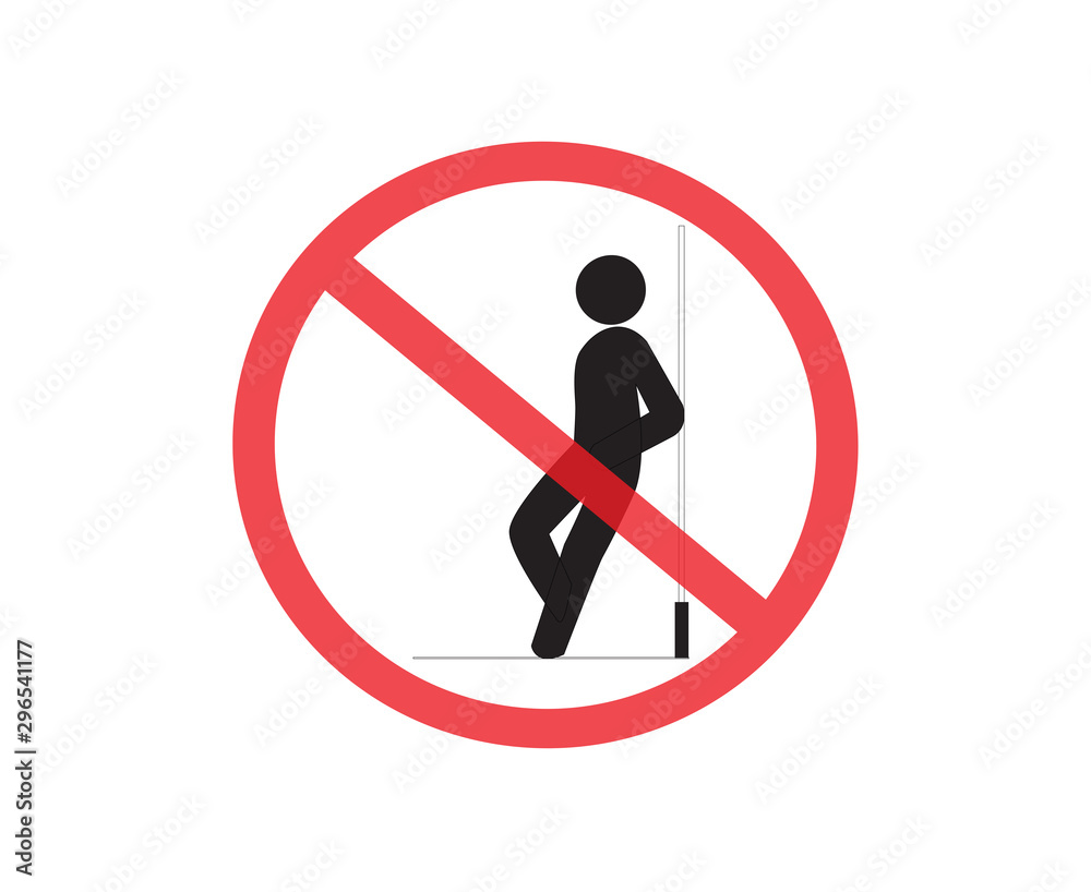 Please do not lean on the glass, accident prevention signs, Not Allowed ...