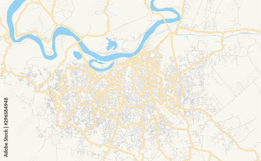 Printable street map of Jambi, Indonesia Stock Vector | Adobe Stock