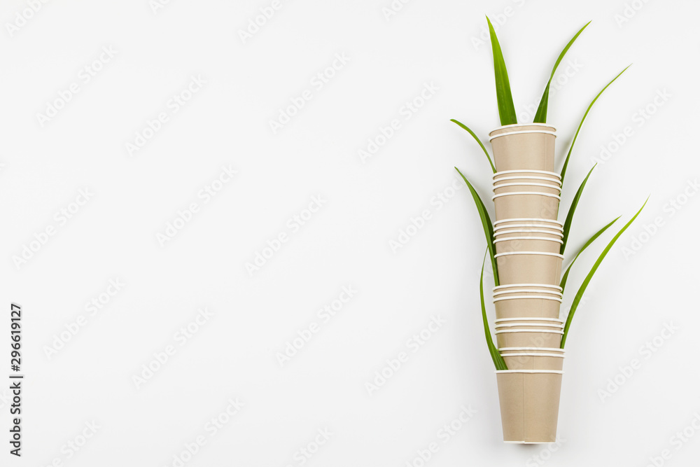 eco friendly disposable, compostable, recyclable paper cups with plant ...