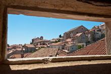 Urban View Through Old Fort Window Free Stock Photo - Public Domain ...