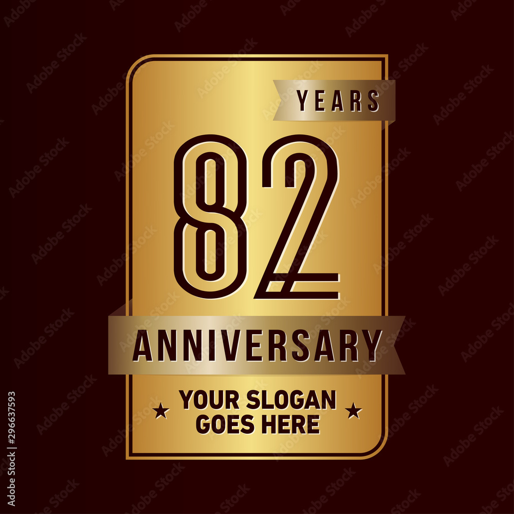 82 years anniversary design template. Eighty-two years celebration logo ...