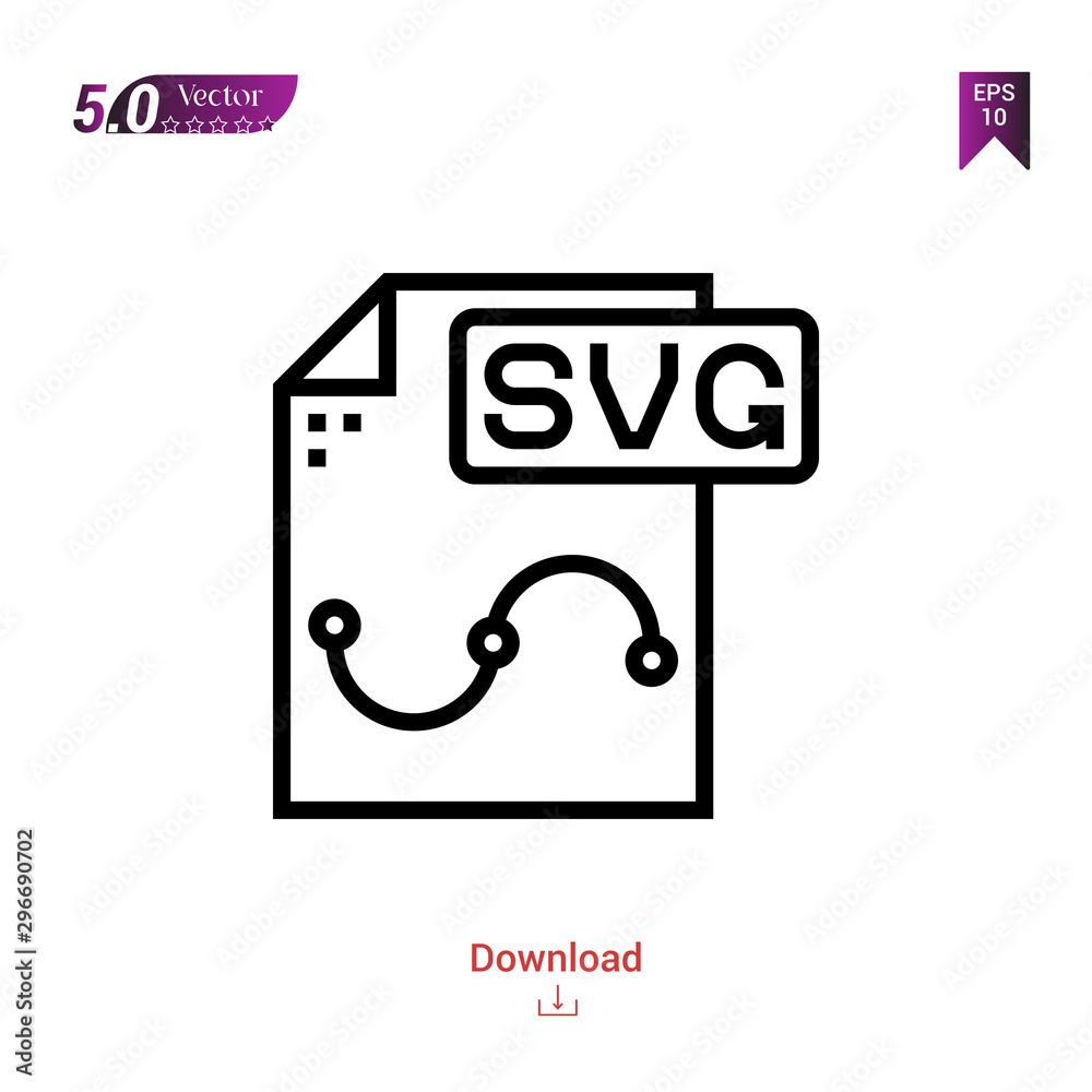 Outline svg file icon isolated on white background. Popular icons for ...
