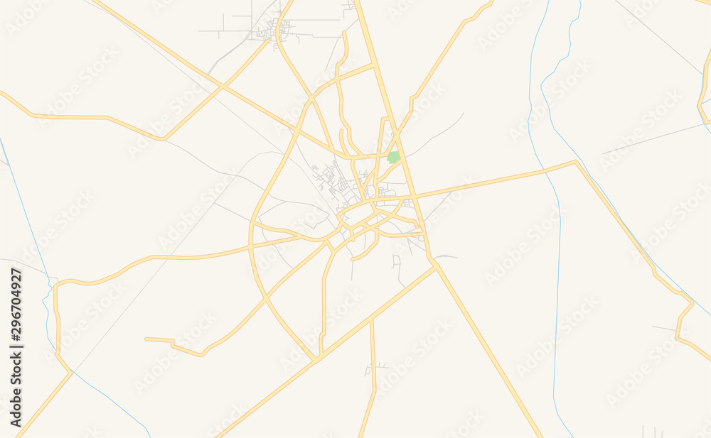 Printable street map of Kasur, Pakistan Stock Vector | Adobe Stock