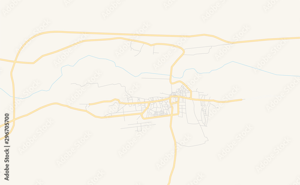Printable street map of Turbat, Pakistan Stock Vector | Adobe Stock