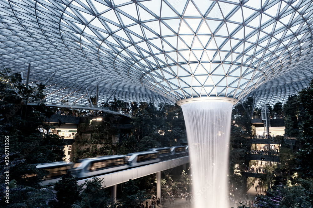 SINGAPORE-MAY 22, 2019_The HSBC Rain Vortex, the world's largest indoor ...