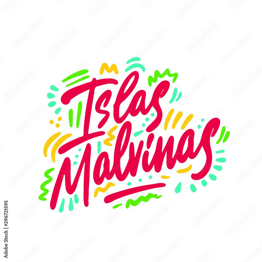 Islas Malvinas handwritten archipelago name. Modern Calligraphy Hand ...