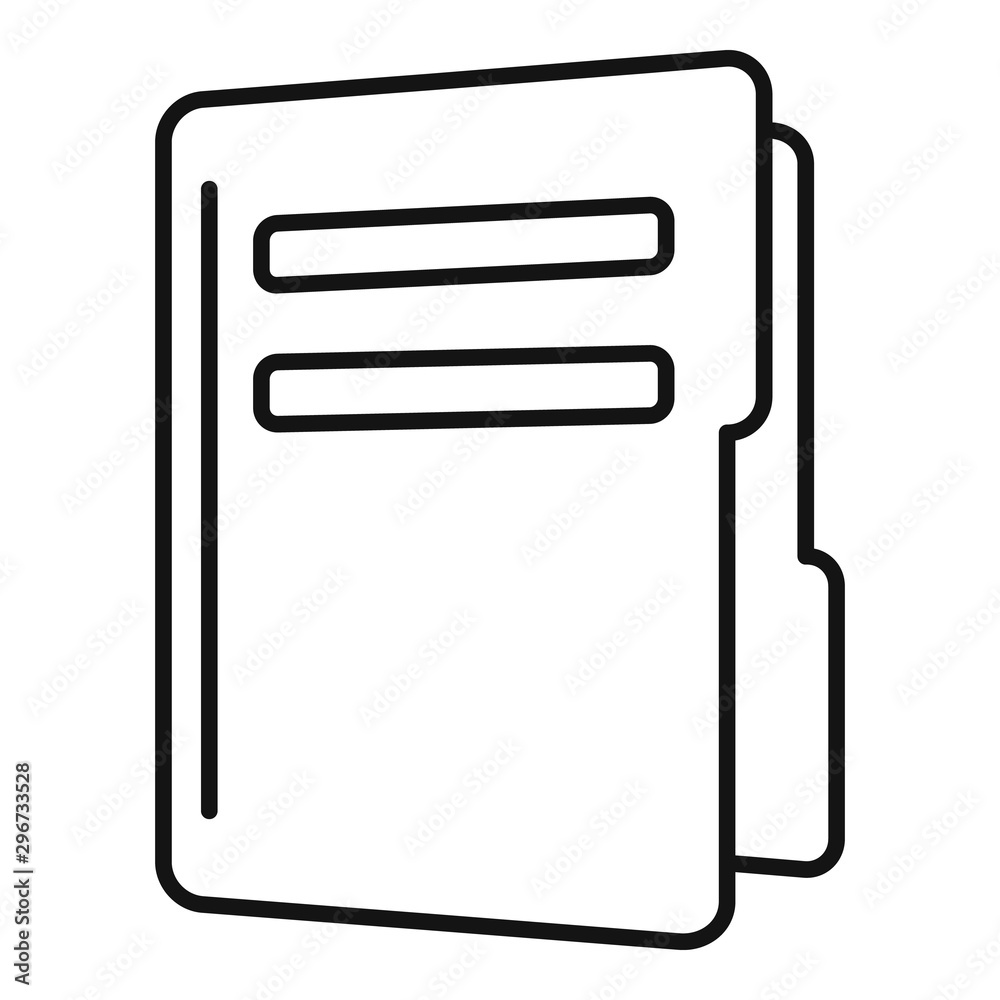 Map folder icon. Outline map folder vector icon for web design isolated on white background ...