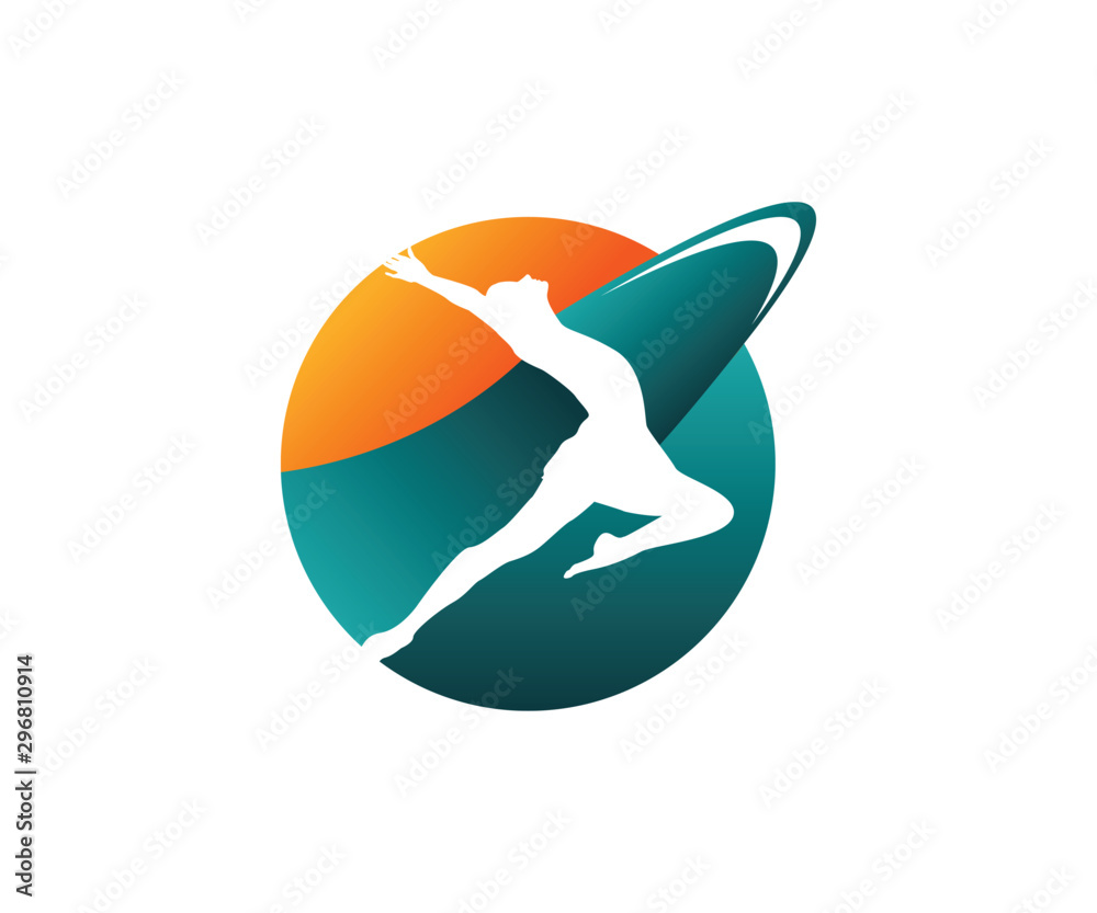 Woman dance logo vector illustration. Stock Vector | Adobe Stock