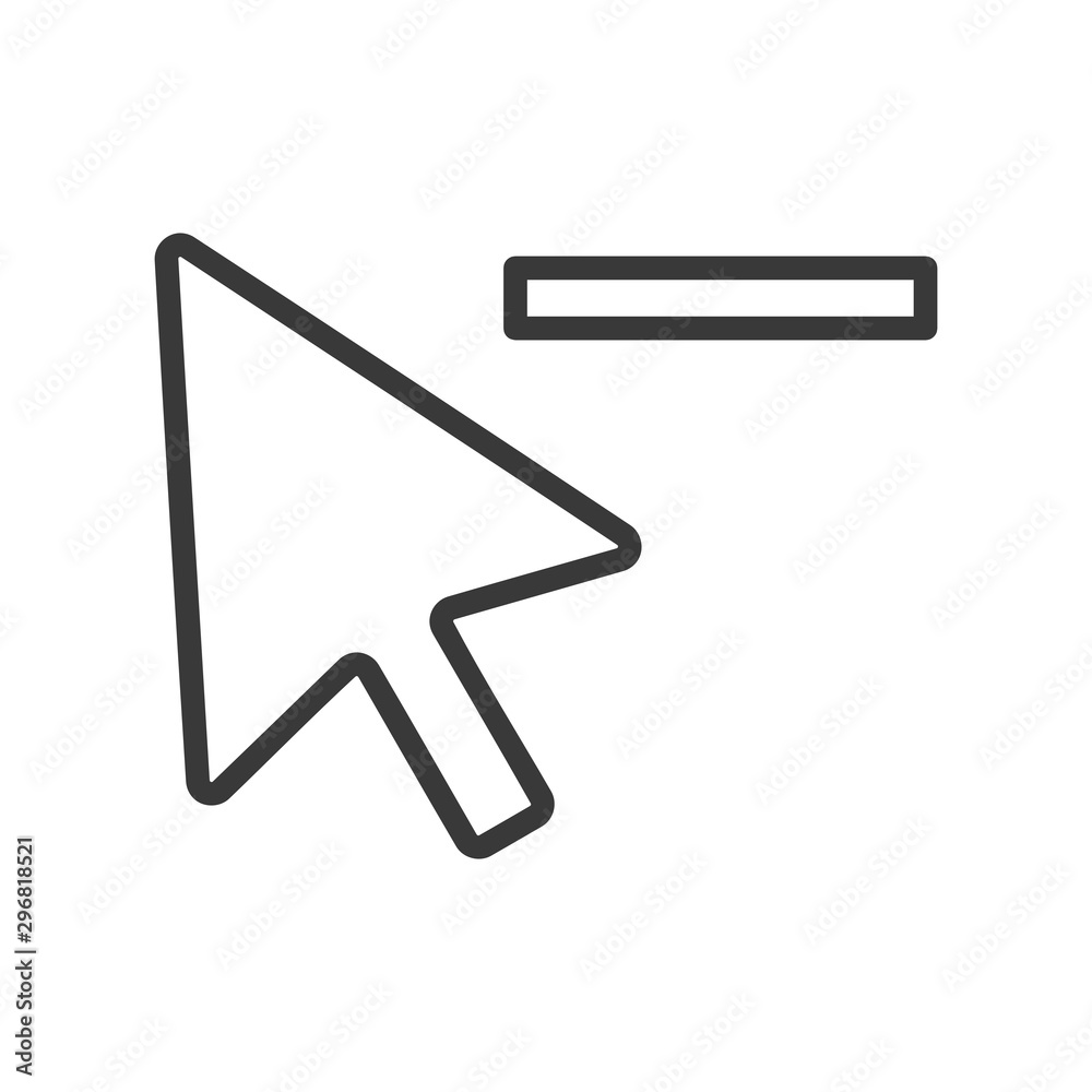 Mouse Cursor Minus Icon Vector Stock Vector | Adobe Stock
