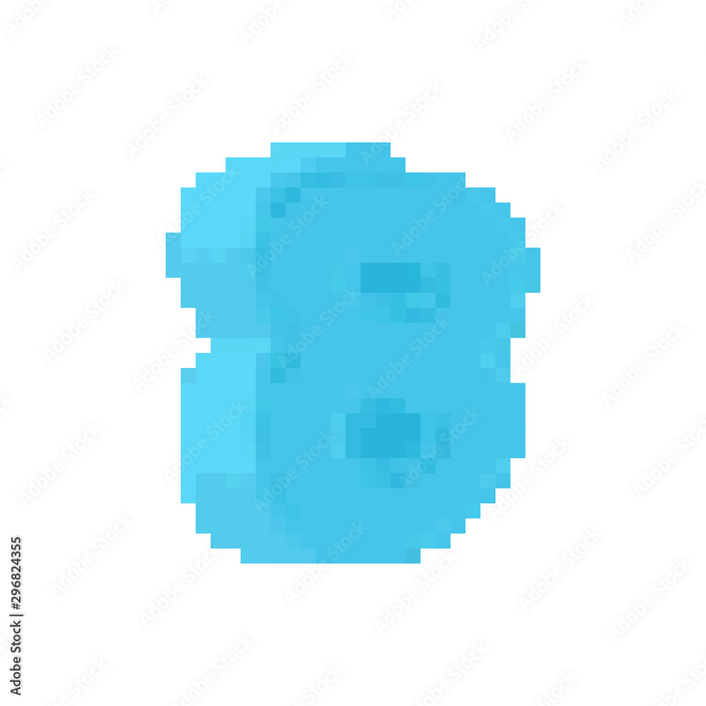 8 number pixel art. cartoon font. 8 bit Eight numeral Children alphabet ...