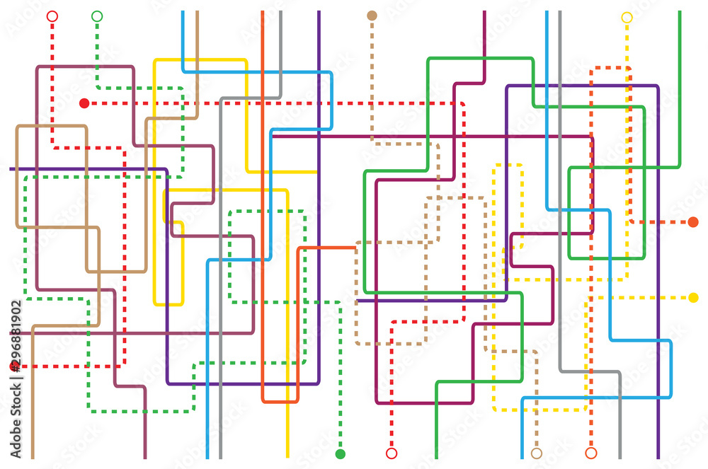 Metro map tube subway scheme. City transportation vector complex grid ...