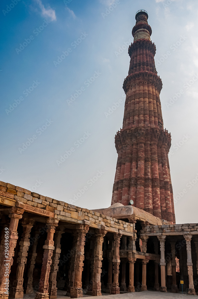 Qutub Minar, The tallest minaret in India is a marble and red sandstone ...