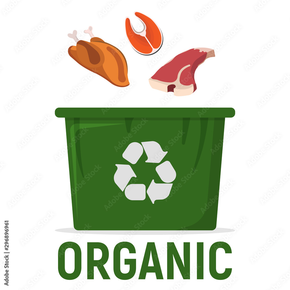 Container for Recycling Waste Sorting - Organic. Waste, Trash Disposal ...