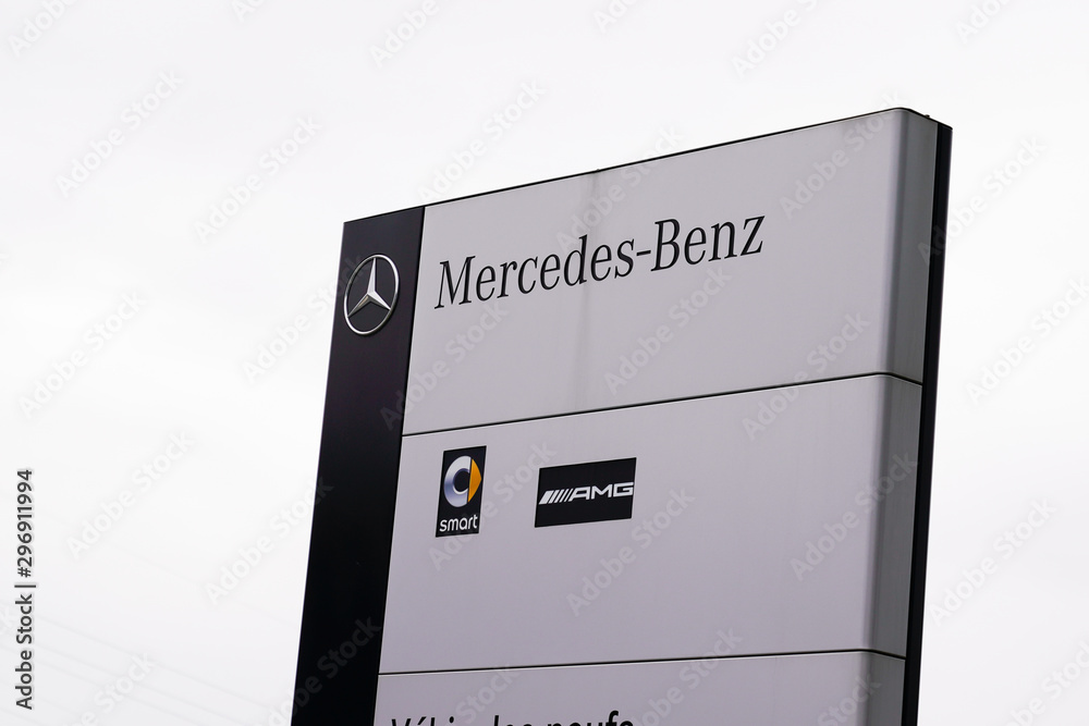 Mercedes-Benz dealership sign amg and smart store automotive brands ...