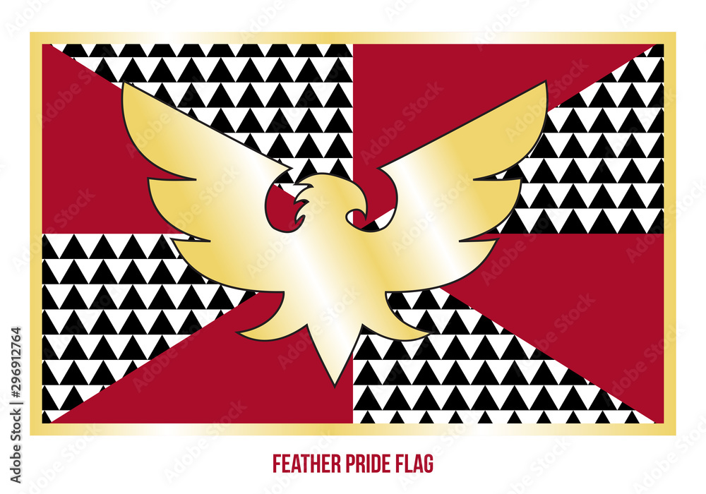 Feather Pride Flag Vector Illustration Designed with Correct Color ...