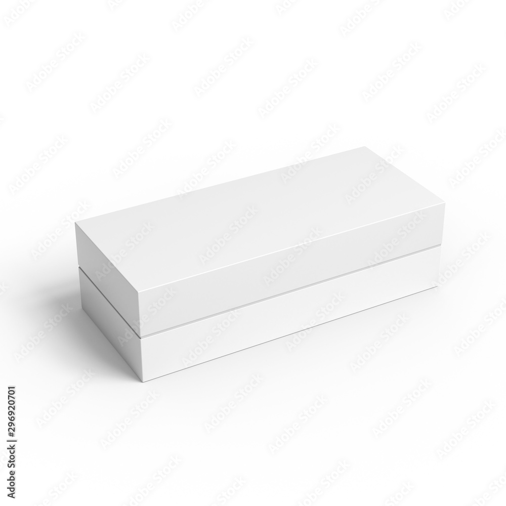 White gift box mockup. Blank packaging container template. Isolated on ...
