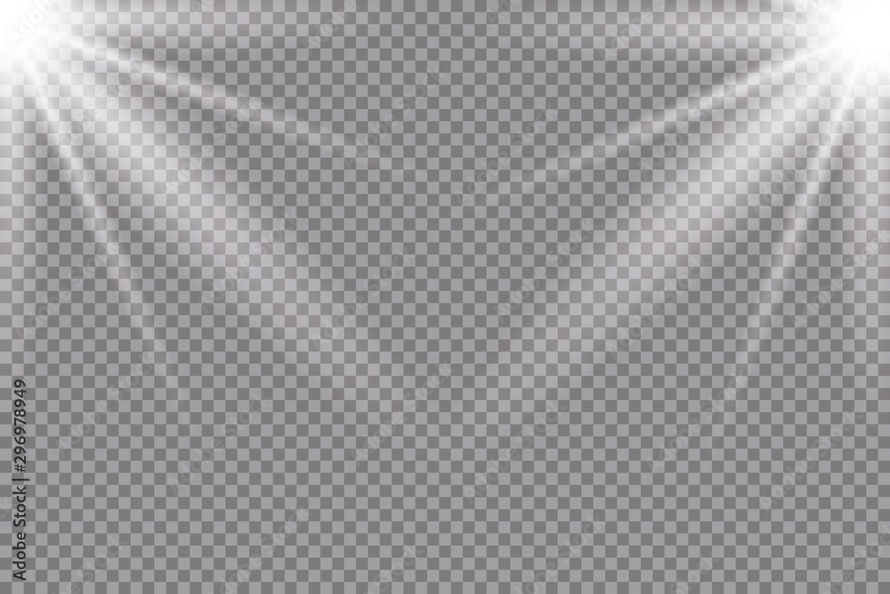 Vector spotlight. Light effect.Glow isolated white transparent light ...