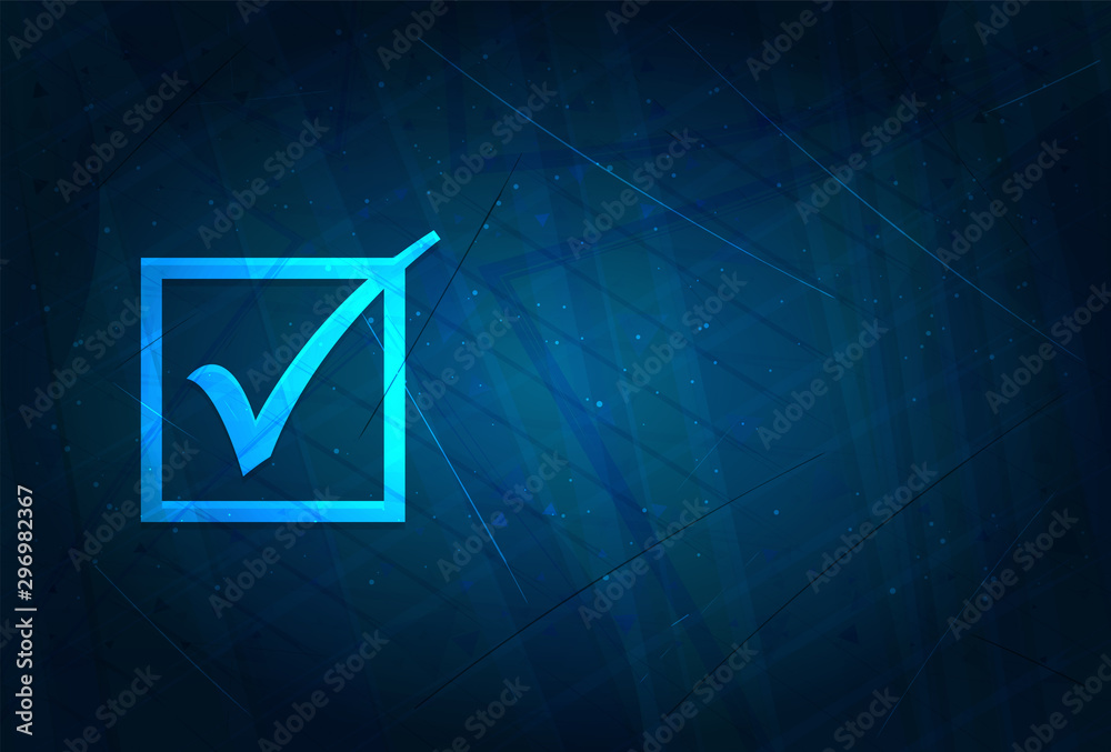 Check box icon futuristic digital abstract blue background Stock Vector ...