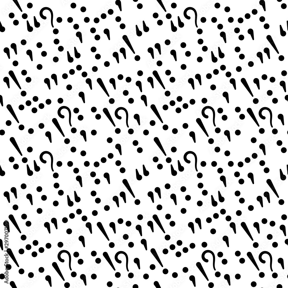 Punctuation marks seamless pattern on white background. Simple vector ...