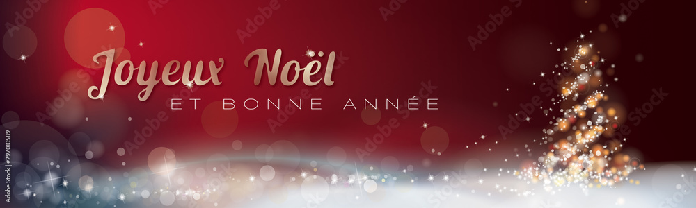 BANNIÈRE JOYEUX NOËL ET BONNE ANNÉE ROUGE Stock Vector | Adobe Stock