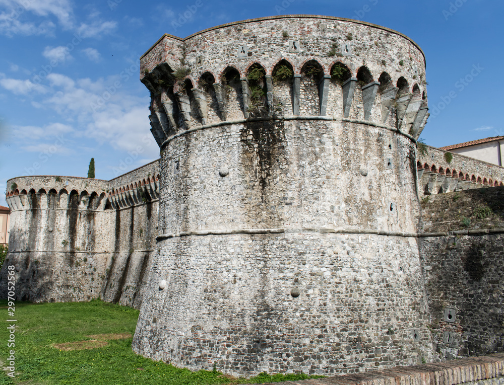Ancient Firmafede medieval fortress in Sarzana, Italy. Rebuilt by ...