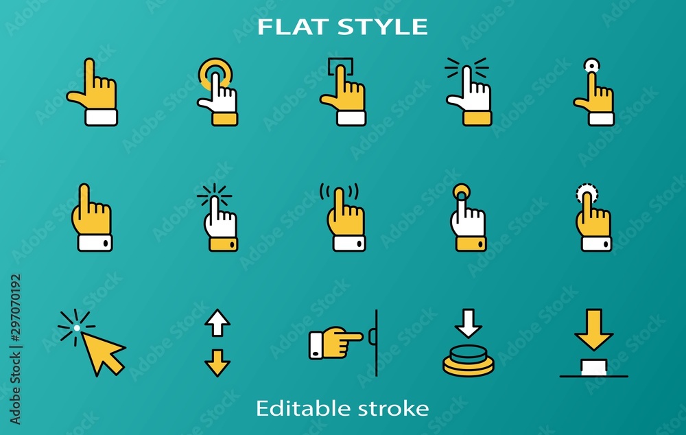Click Set of Buttons related Vector Icons. Contains such Icons as ...