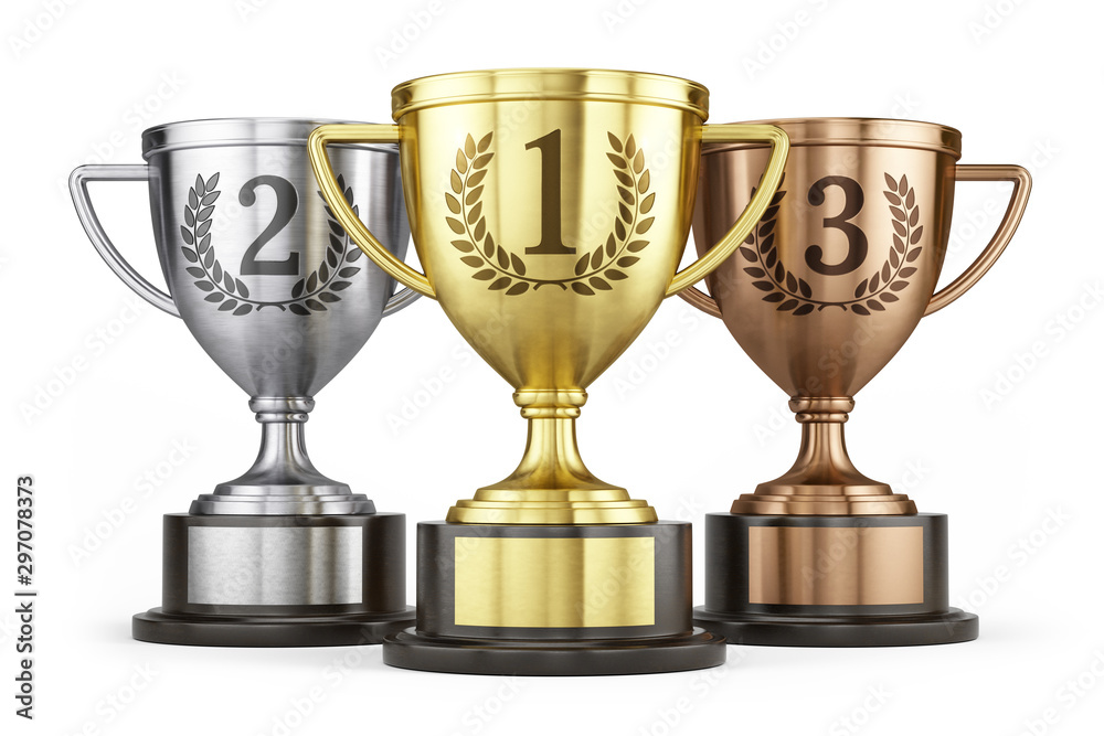 First, second and third place award concept - Gold, silver and bronze ...