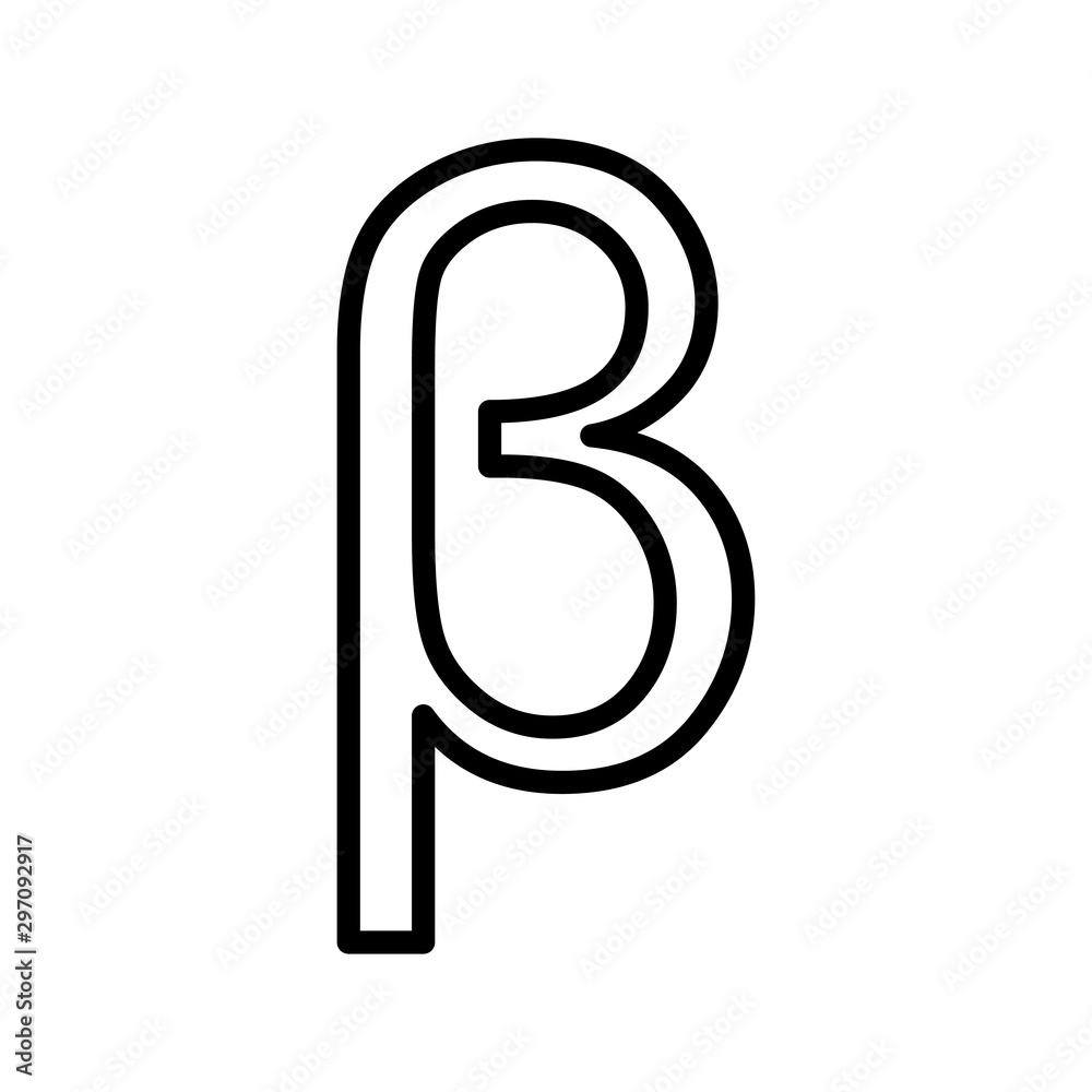 Greek alphabet : beta signage icon Stock Vector | Adobe Stock