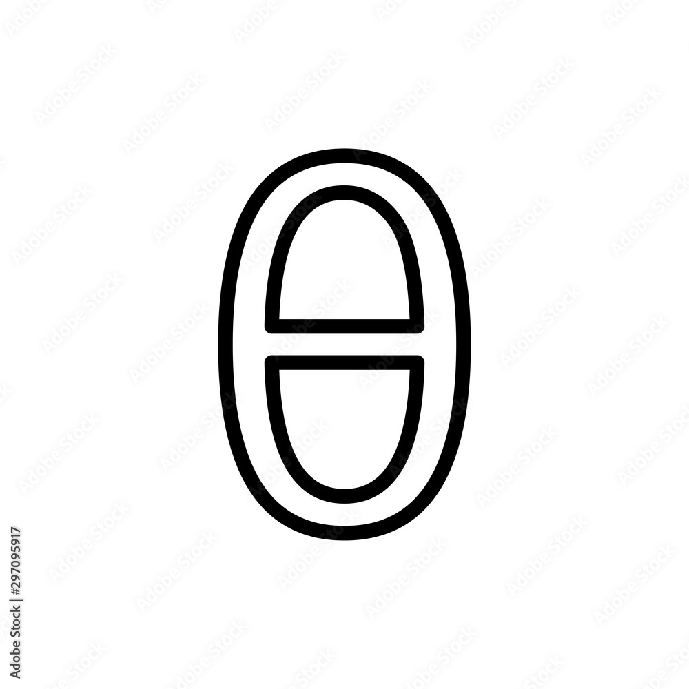 Greek alphabet : theta signage icon Stock Vector | Adobe Stock