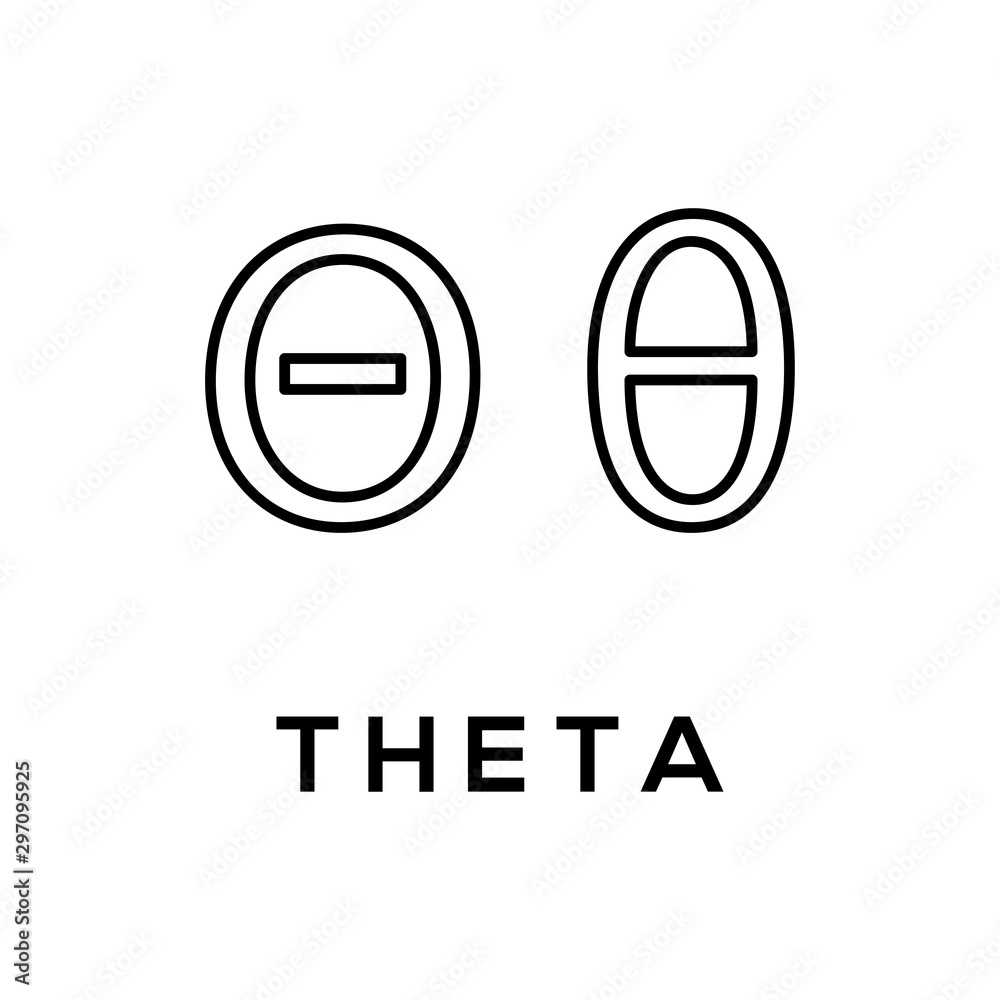 Greek alphabet : theta signage icon Stock Vector | Adobe Stock