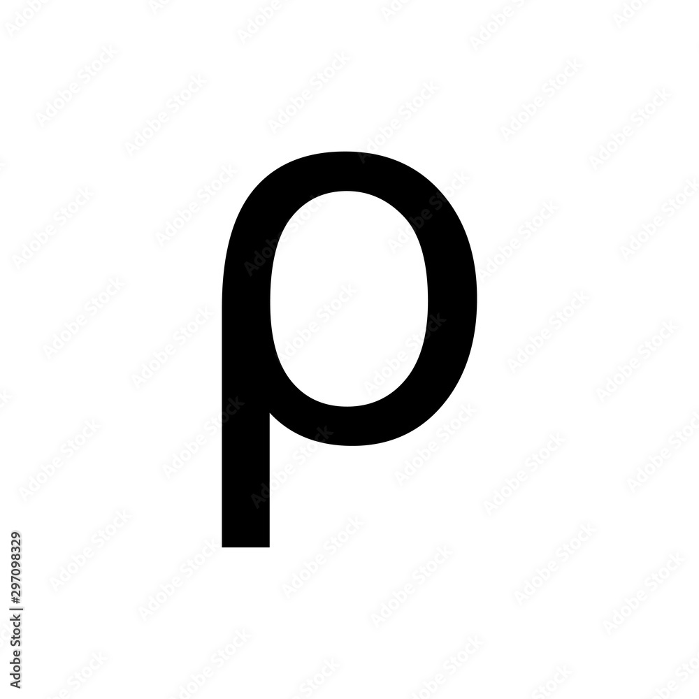 Greek alphabet : Rho signage icon Stock Vector | Adobe Stock