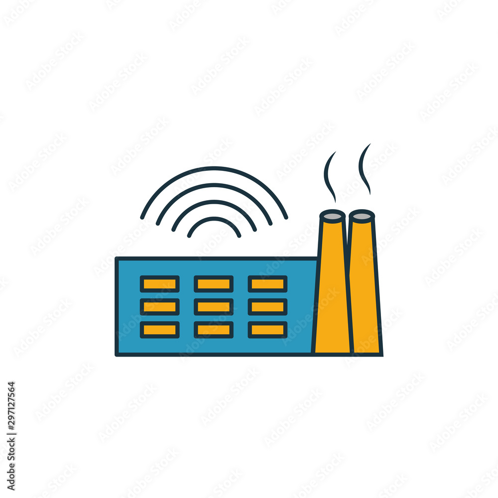 Stock-Vektorgrafik „Smart Factory icon set. Four elements in diferent ...