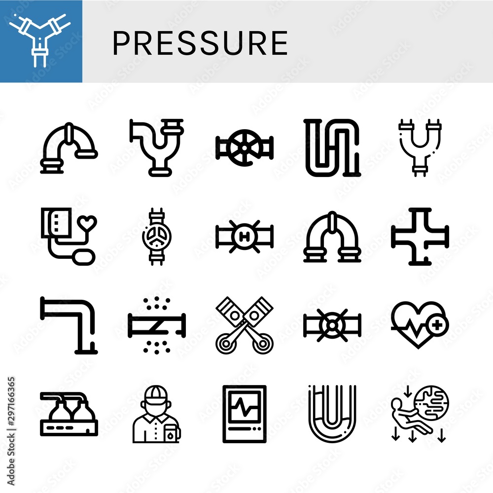 Set of pressure icons such as Pipes, Pipe, Valve, Piping, Blood ...