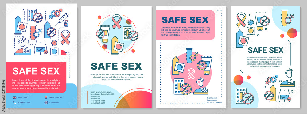 Safe sex brochure template. Disease prevention. Flyer, booklet, leaflet ...