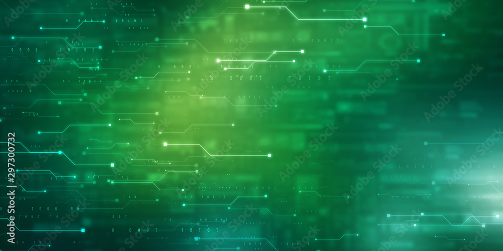 2d illustration Abstract futuristic electronic circuit technology ...